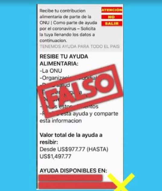 Alertan sobre falsas ayudas humanitarias en redes sociales