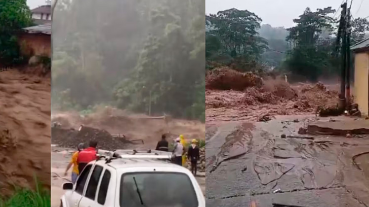 Avalancha arrasó con una vivienda en San Vicente de Chucurí, Santander