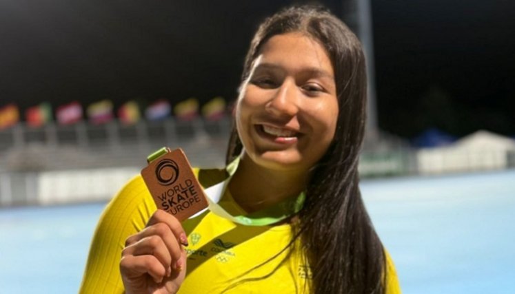 La patinadora Ashly Acevedo brilló con dos bronces en Italia